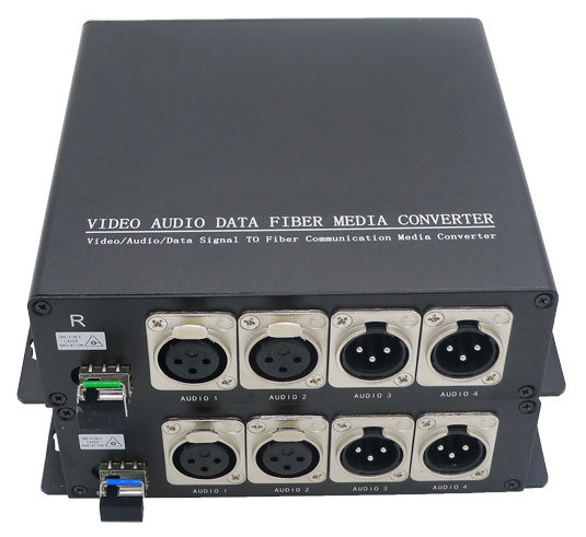 Two Way 2-Ch Xlr Audio To Fiber Converter Broadcasting Voice Audio Over ...