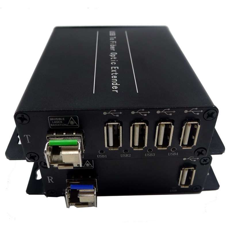 Long Distance Transmit 4 port Fiber Optic USB Extender For Camera Printer